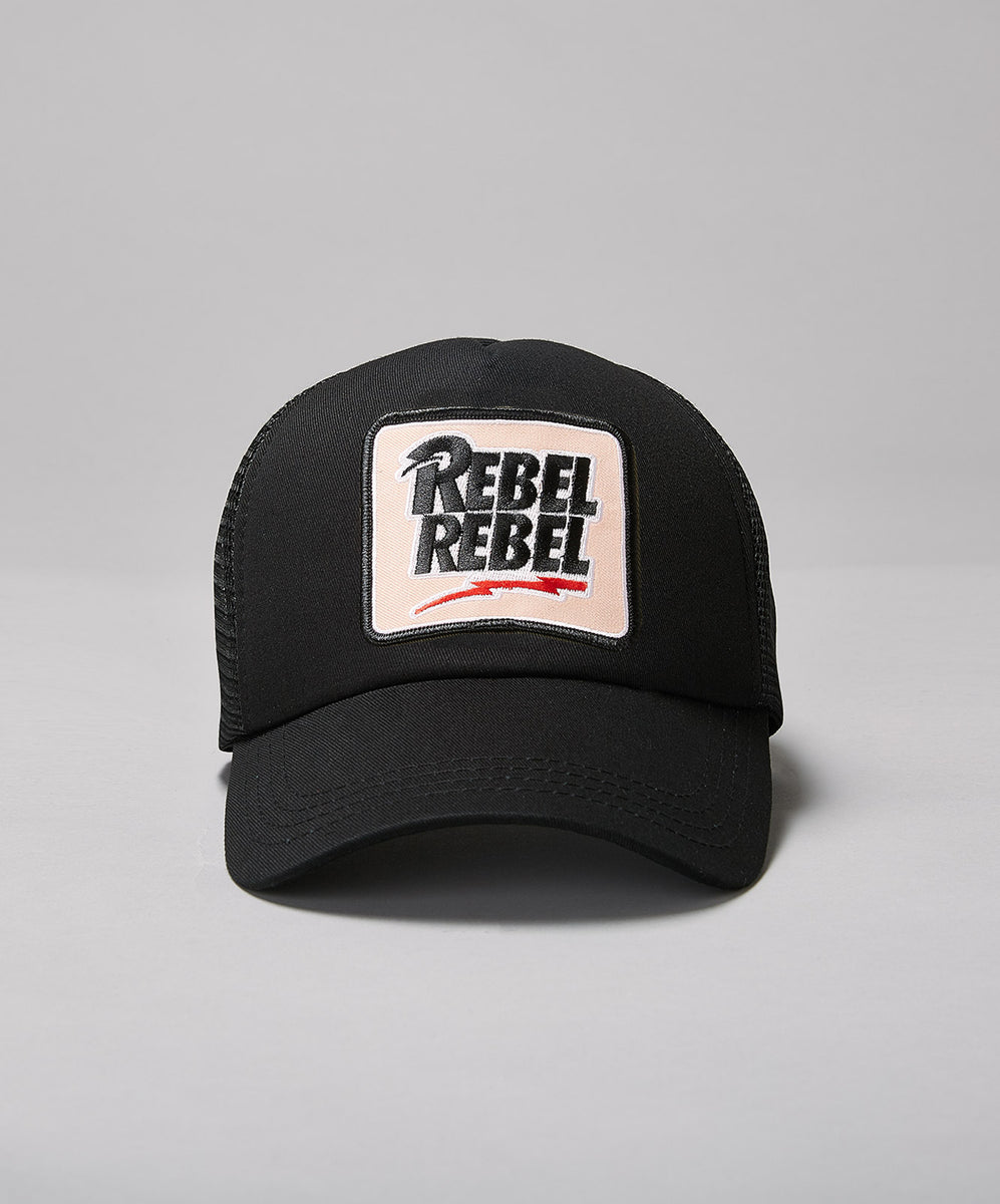 David Bowie Rebel Rebel Trucker- Black / Black – Lucky Seven Caps